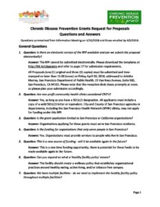 CDP RFP Question and Answer Doc FINAL | San Francisco Tobacco-Free